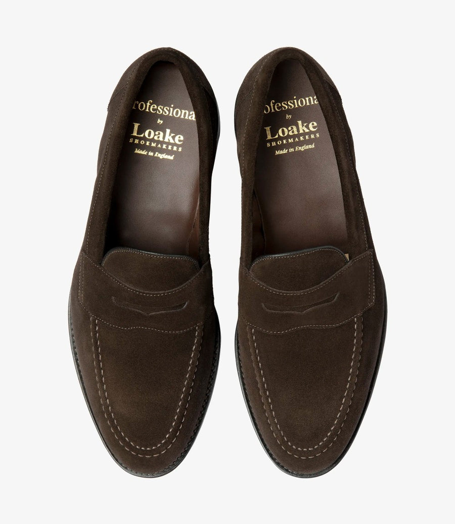 Imperial Dark Brown Suede Loafers – Loake Shoes Australasia