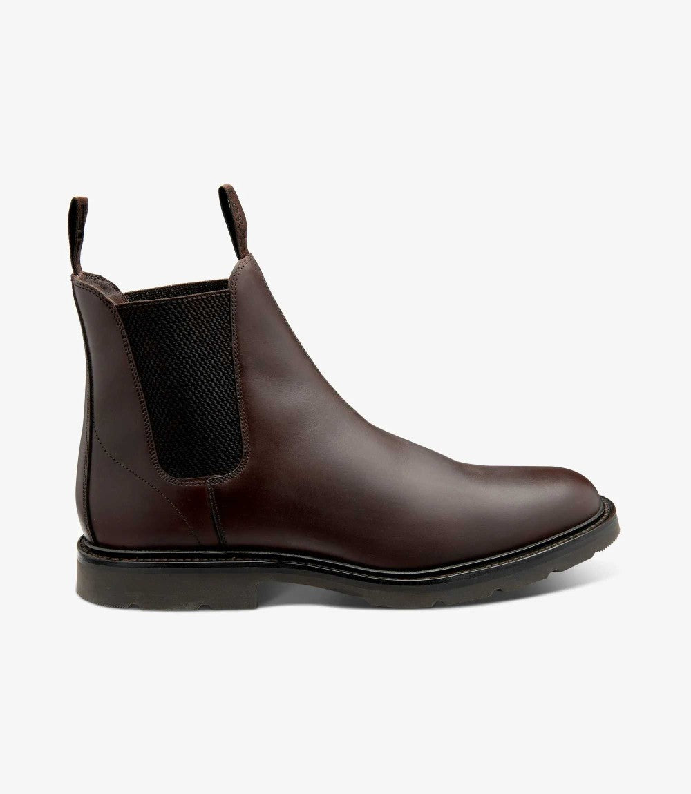 LOAKE TINTAGEL DARK BROWN CHELSEA BOOT SLIP ON RUBBER SOLE F-MEDIUM ...